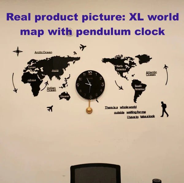 World Map Wall Clock – Wall Clock – decormahal.com
